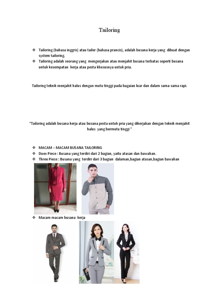 Tailoring | PDF | Gaya Hidup