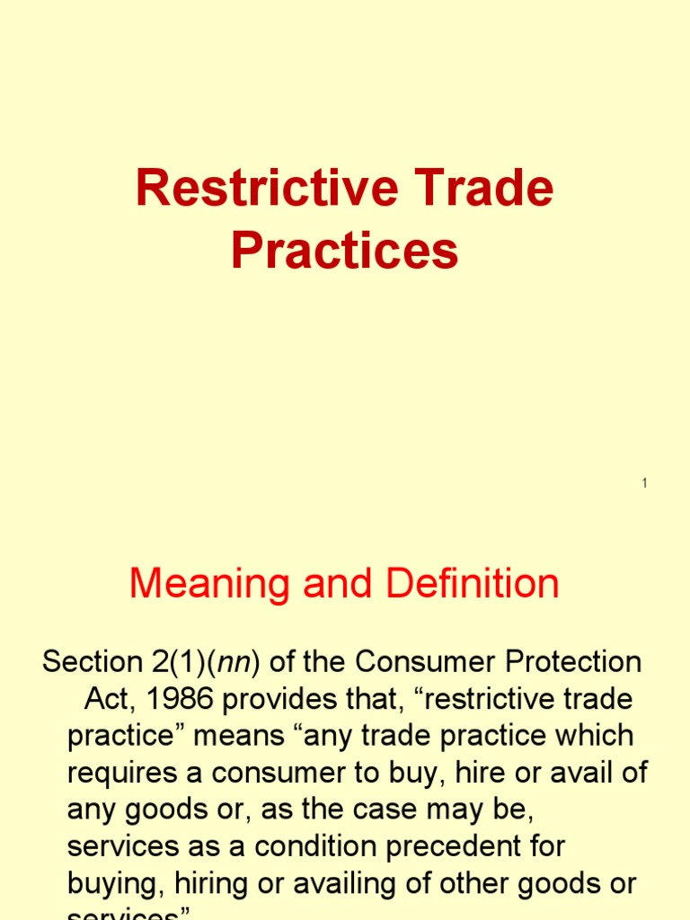 Restrictive & Unfair Trade Practices | PDF | Marketing | Economies