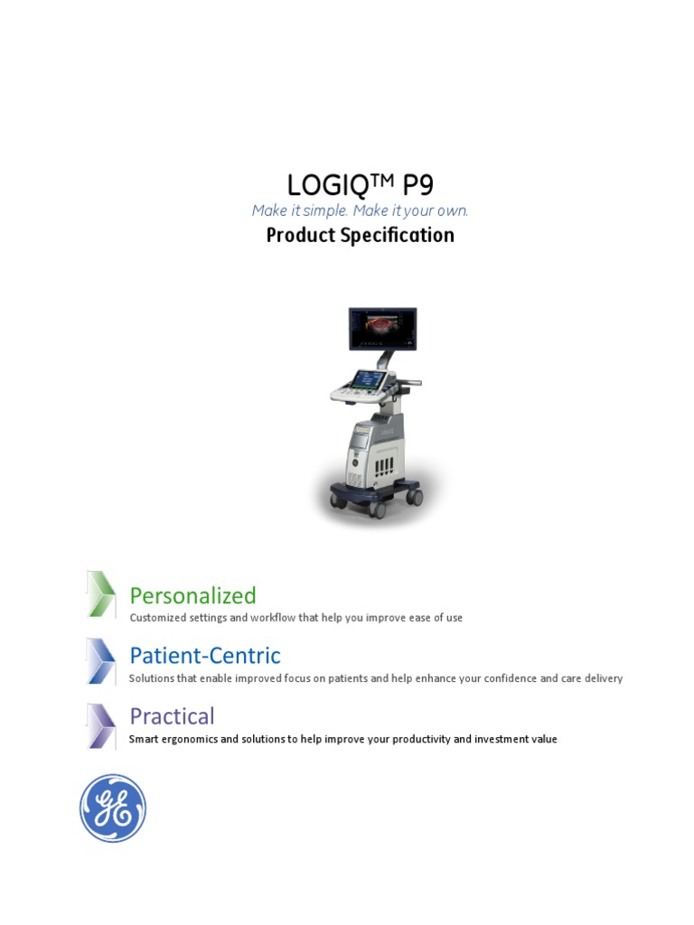 LOGIQ P9 Datasheet | PDF | Medical Ultrasound | Medical Imaging