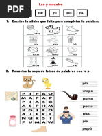 Guía Refuerzo Letra M, L, P, S | PDF | Fonética | Habla