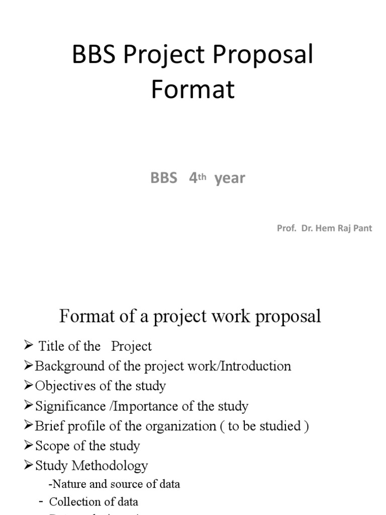 BBS Project Proposal Guidelines | PDF | Career & Growth