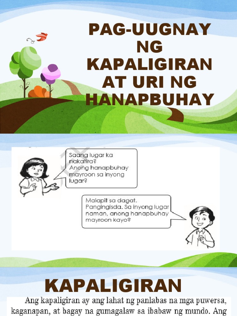 Pag-Uugnay NG Kapaligiran At Uri Ng Hanapbuhay