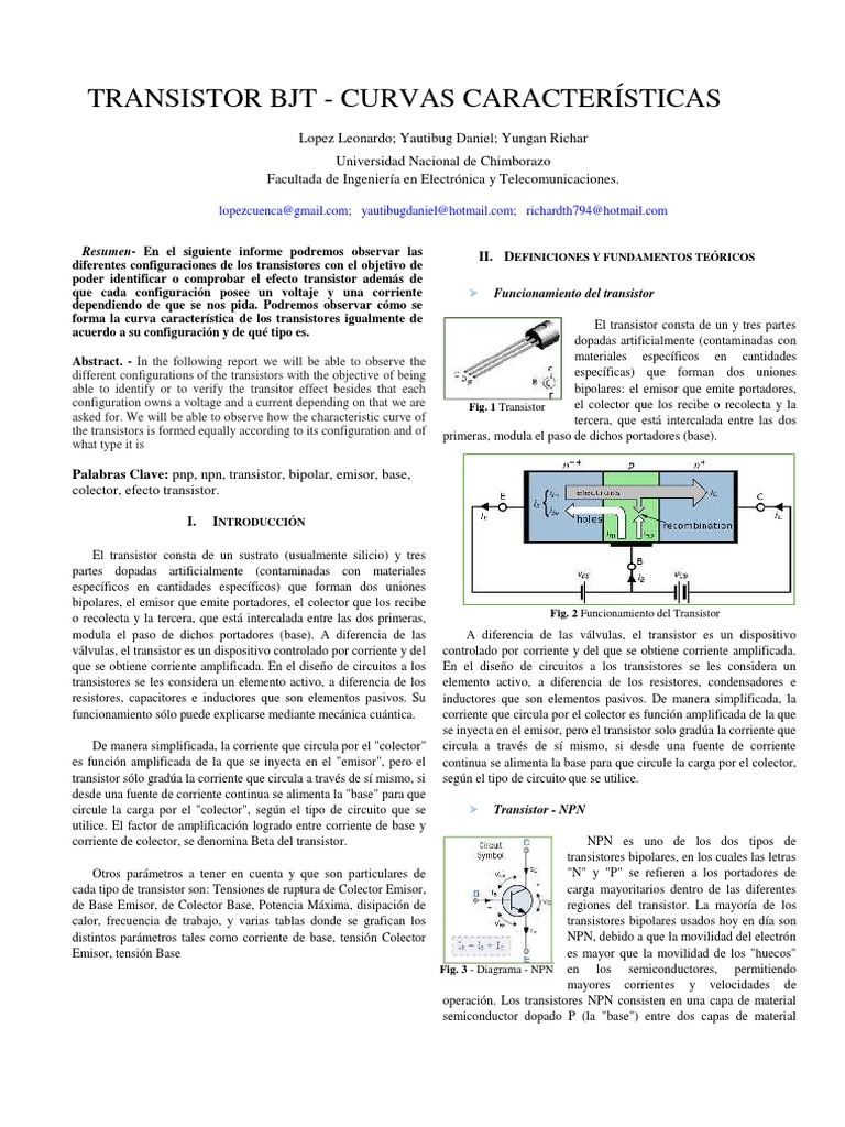 Curvas Características del Transistor BJT | PDF | Transistor de unión ...
