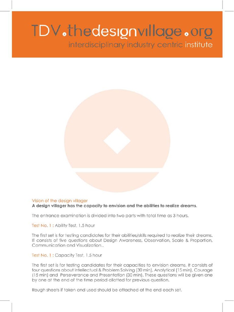 TDV Sample Paper 1 PDF | PDF