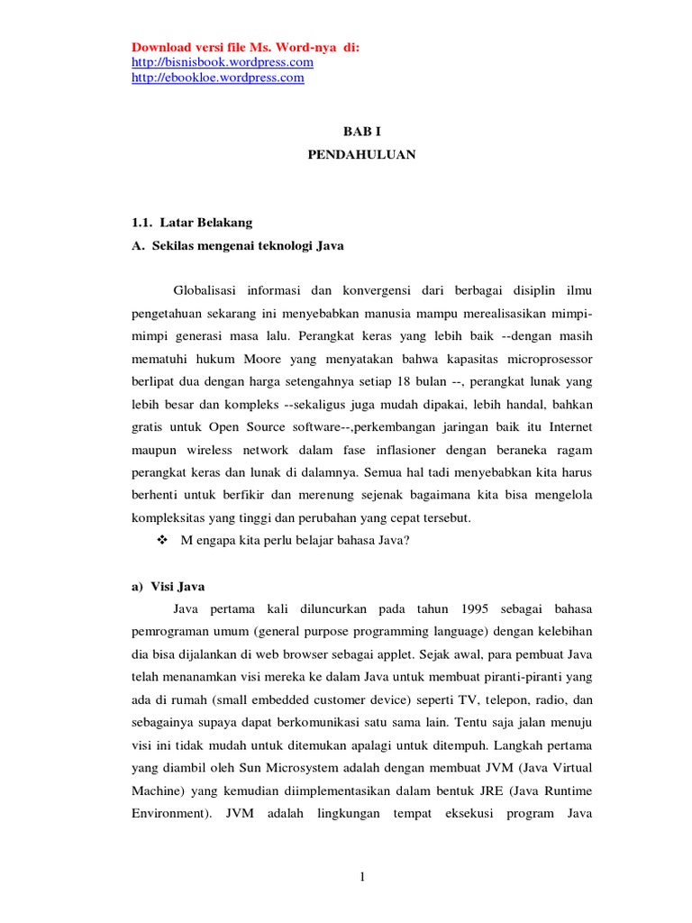 Makalah Bahasa Pemrograman Java | PDF