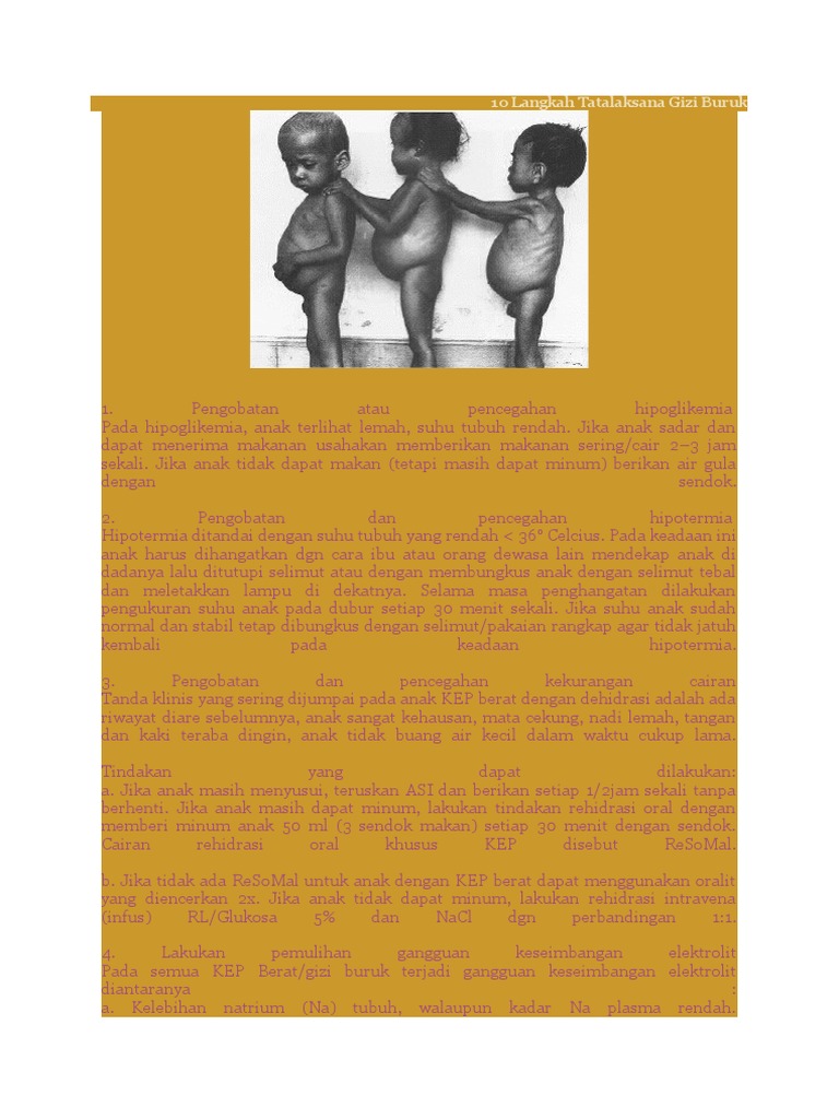 10 Langkah Tatalaksana Gizi Buruk | PDF
