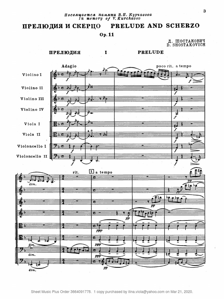 Shostakovich - Prelude and Scherzo | PDF | Performing Arts | Sound