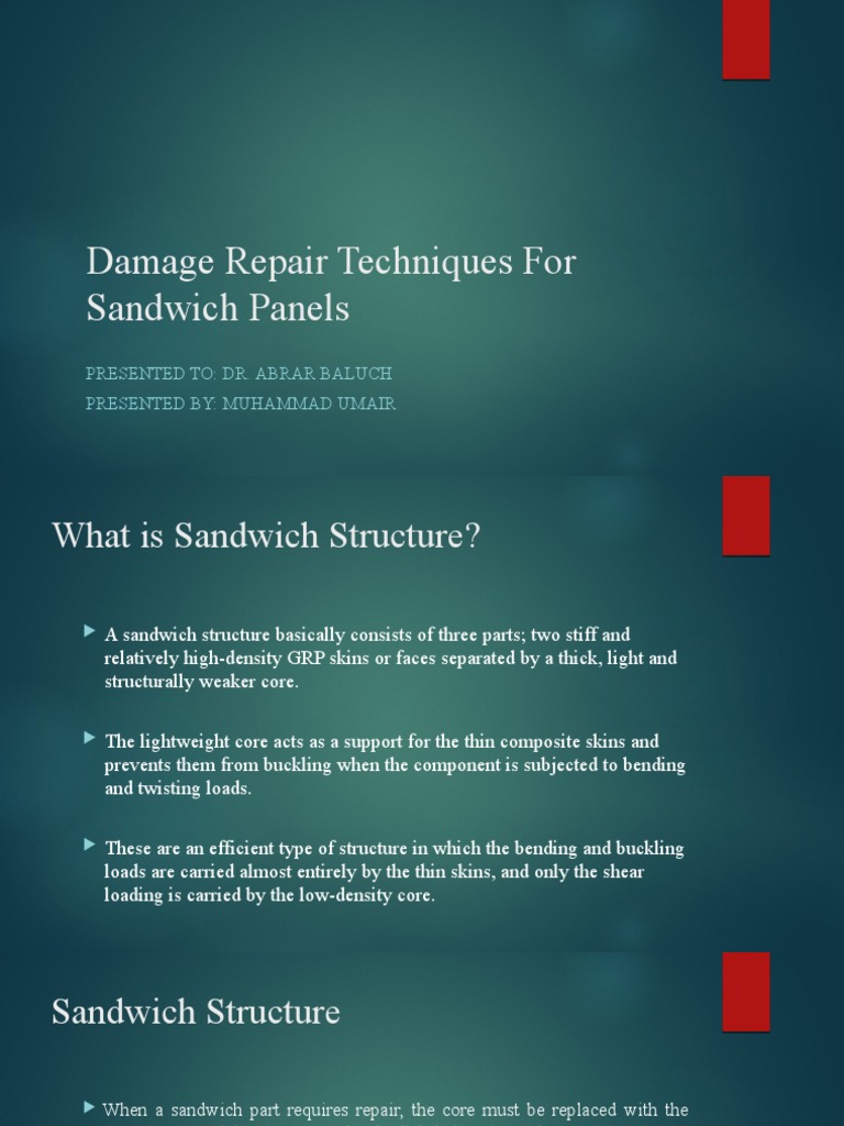 Damage Repair Techniques For Sandwich Panels | PDF | Composite Material ...