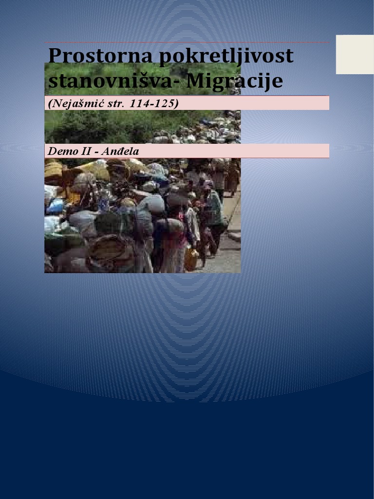 Demogeografija Migracije Skripta | PDF