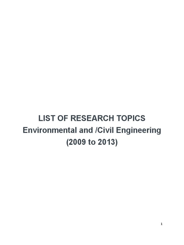 List of Research Topics | PDF | Public–Private Partnership | Sewage ...