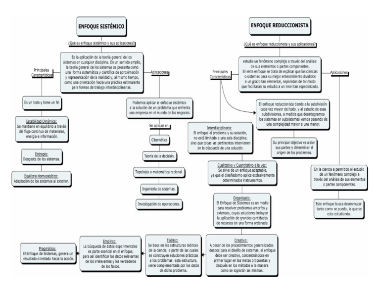 Mapa Conceptual - Enfoque Sistemico y Reduccionista | PDF