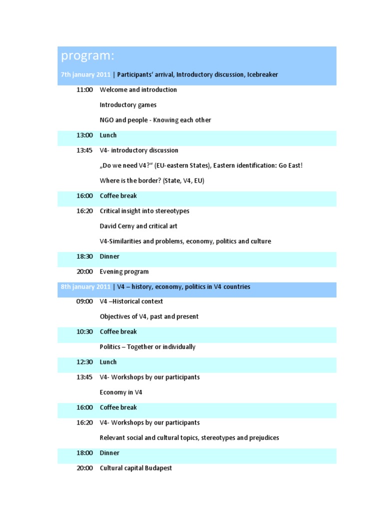 Program:: 7th January 2011 | PDF | Communication | Public Sphere