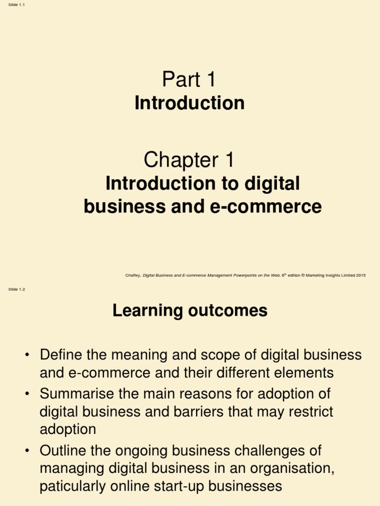 Chapter 1 - Introduction To Digital Business and E-Commerce v1.1 | PDF ...