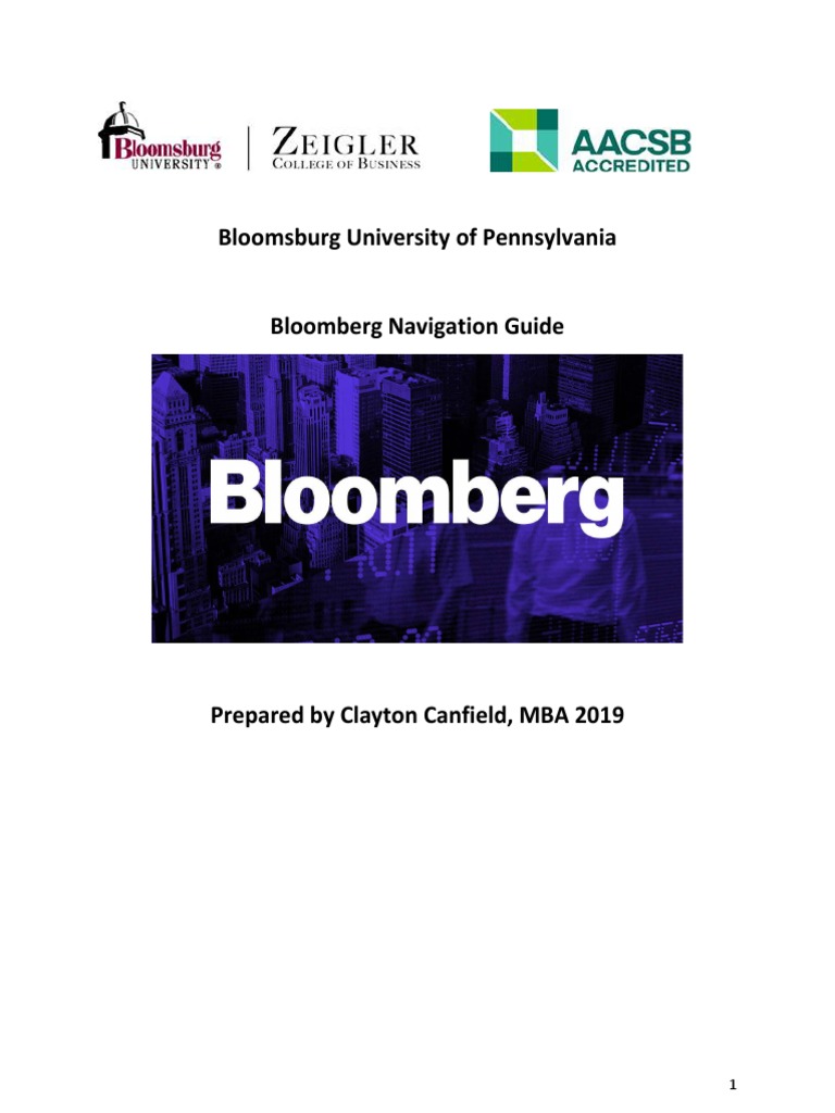 Bloomsburg University of Pennsylvania Bloomberg Navigation Guide ...