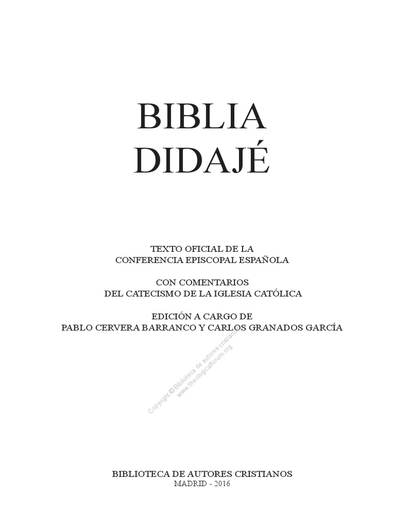 Resumen Biblia Didaje | PDF | Contenido bíblico | Biblia