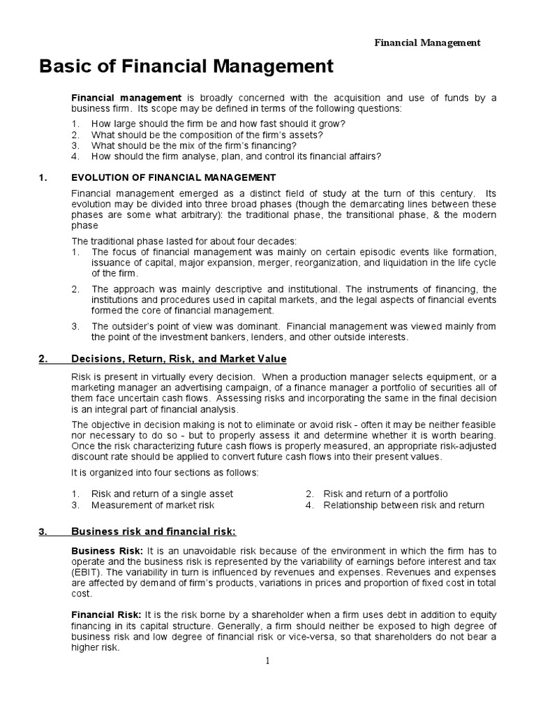 Basic of Financial Management | PDF | Dividend | Investing