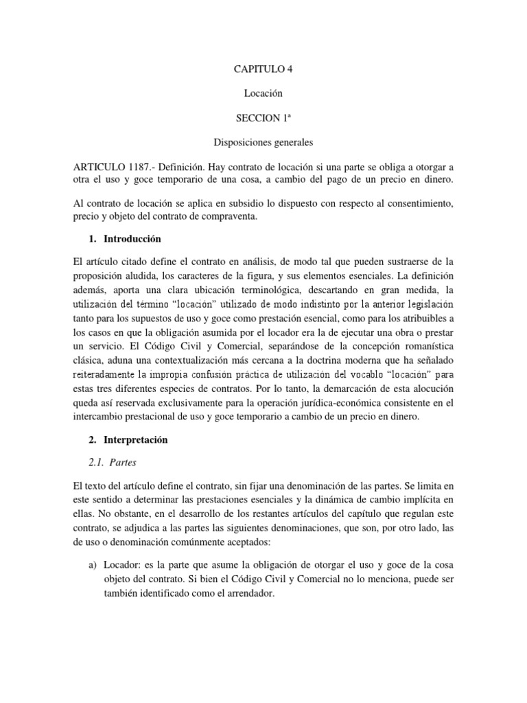 Contrato de locación: definición, elementos esenciales y aplicación de ...