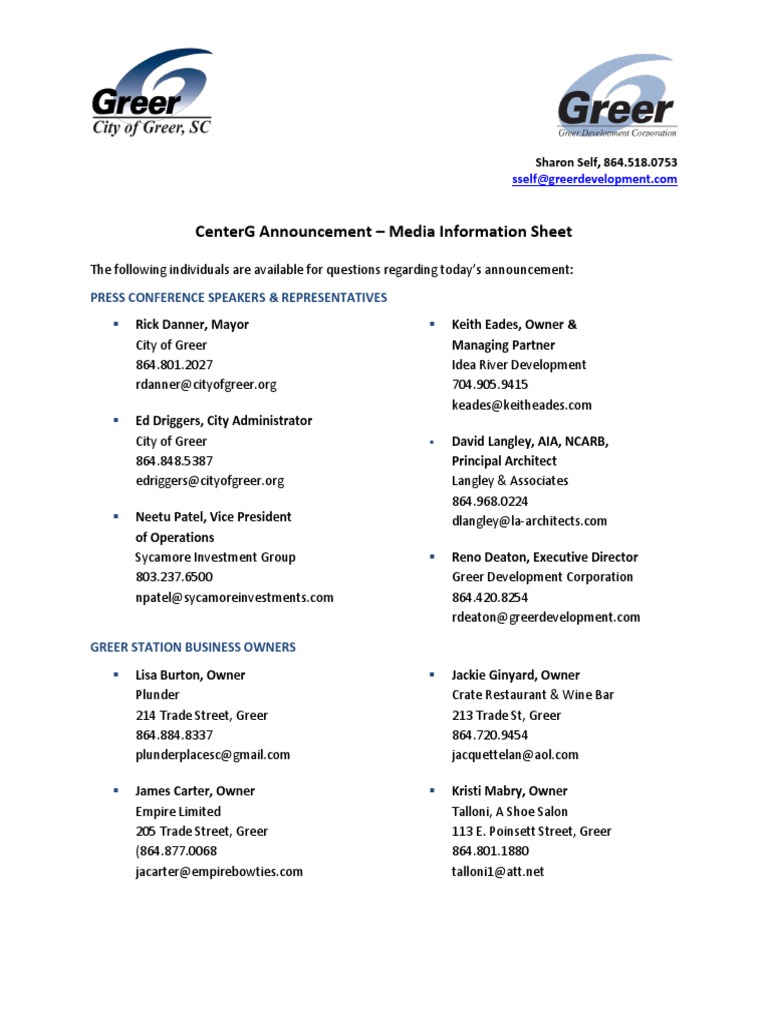 CenterG Media Info Sheet PDF | PDF