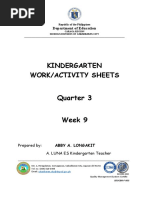 Kindergarten Learning Activity Sheet Q3 Week 3 | PDF