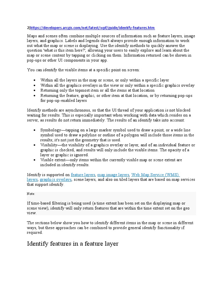 Identify Features in A Feature Layer: Feature Layers Map Image Layers Web Map Service (WMS ...