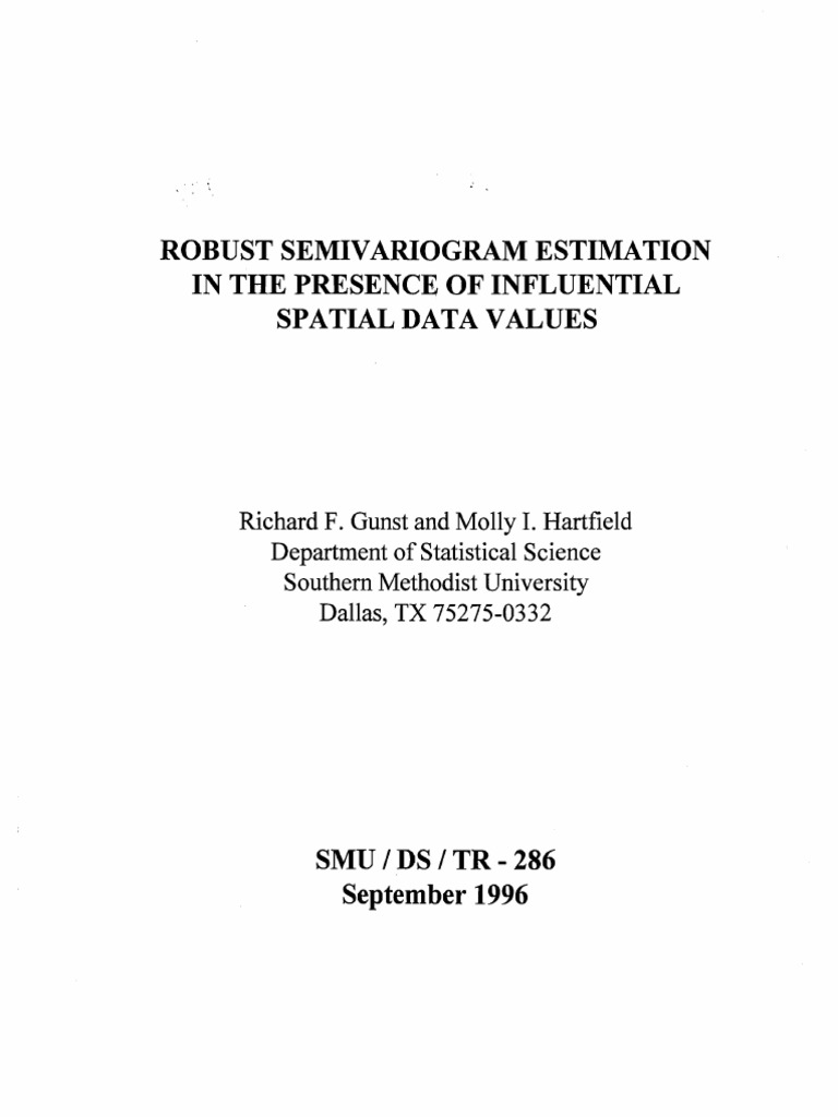 TR 286 PDF | PDF | Robust Statistics | Estimator