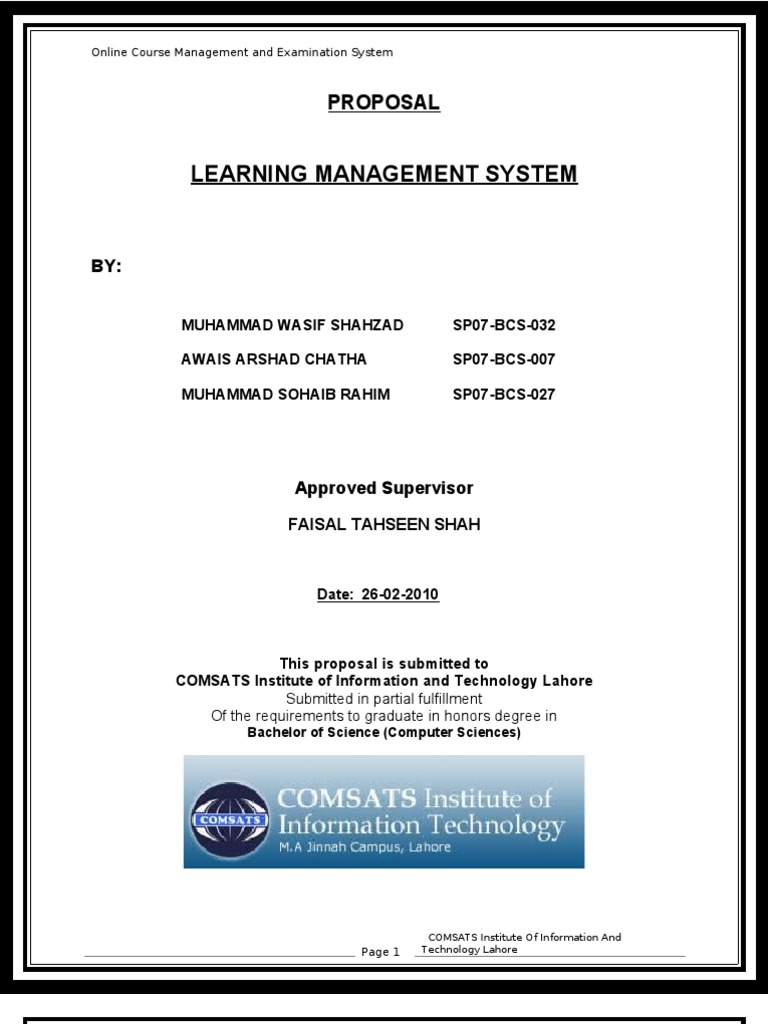 Final Year Project Proposal (Distance Education Management Sysyem ...