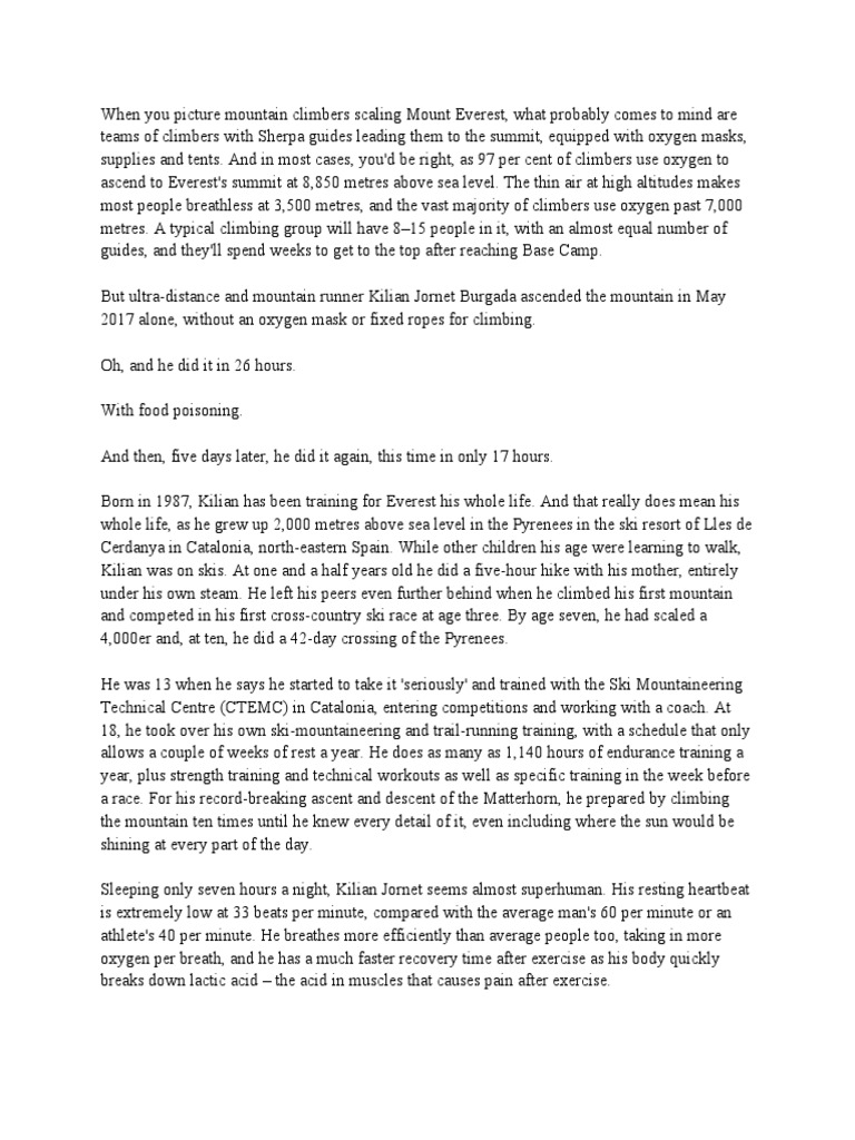 Reading Comprehension (Advanced Level) | PDF | Mountaineering | Mount ...