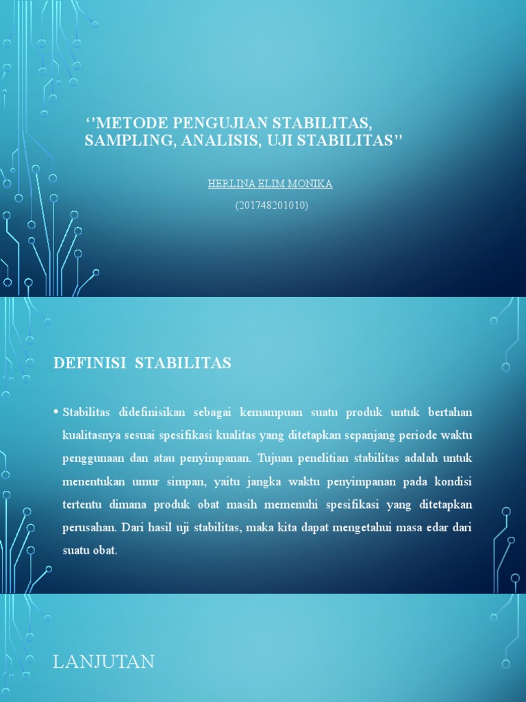 Metode Pengujian Stabilitas, Sampling, Analisis | PDF | Pengembangan ...