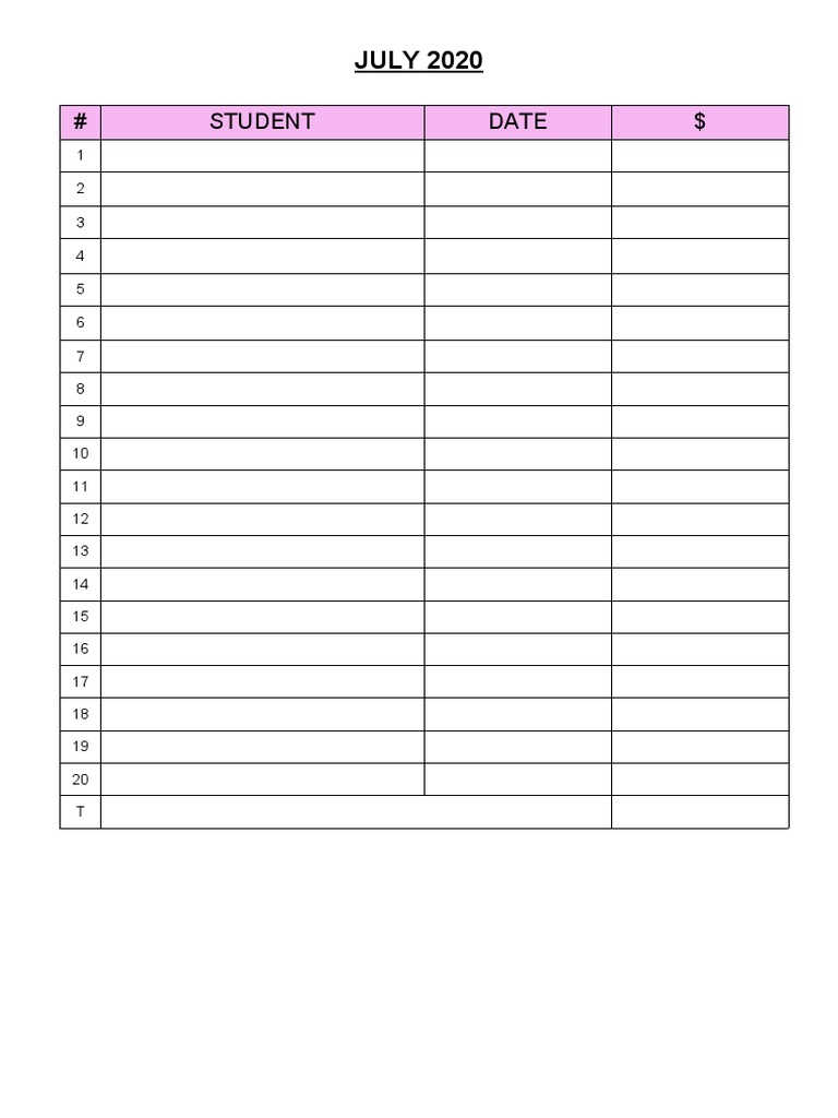 Student Attendance Log | PDF