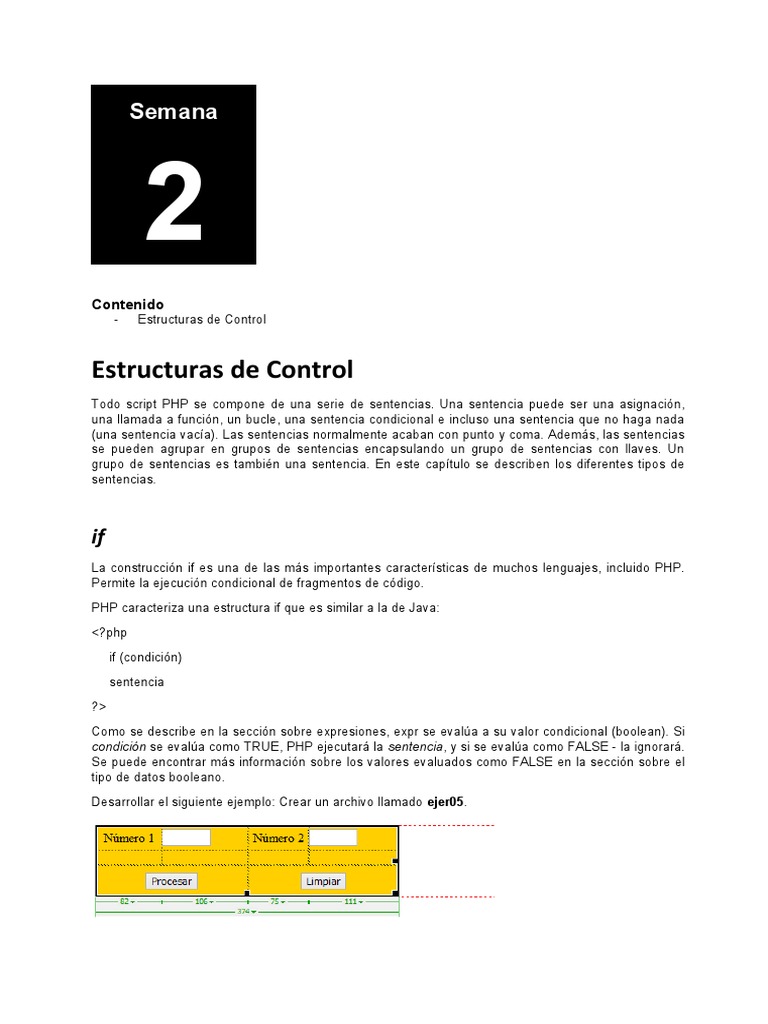 Estructuras de Control - PHP | PDF | Php | Desarrollo de software