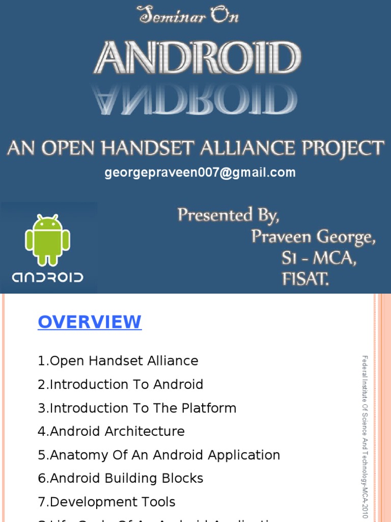 Open Handset Alliance and Android Overview | PDF | Android (Operating System) | Application Software