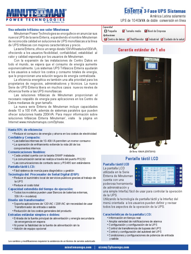 EnTerra Datasheet 2pg 05.2017 | PDF | Pantalla táctil | Pantalla de ...