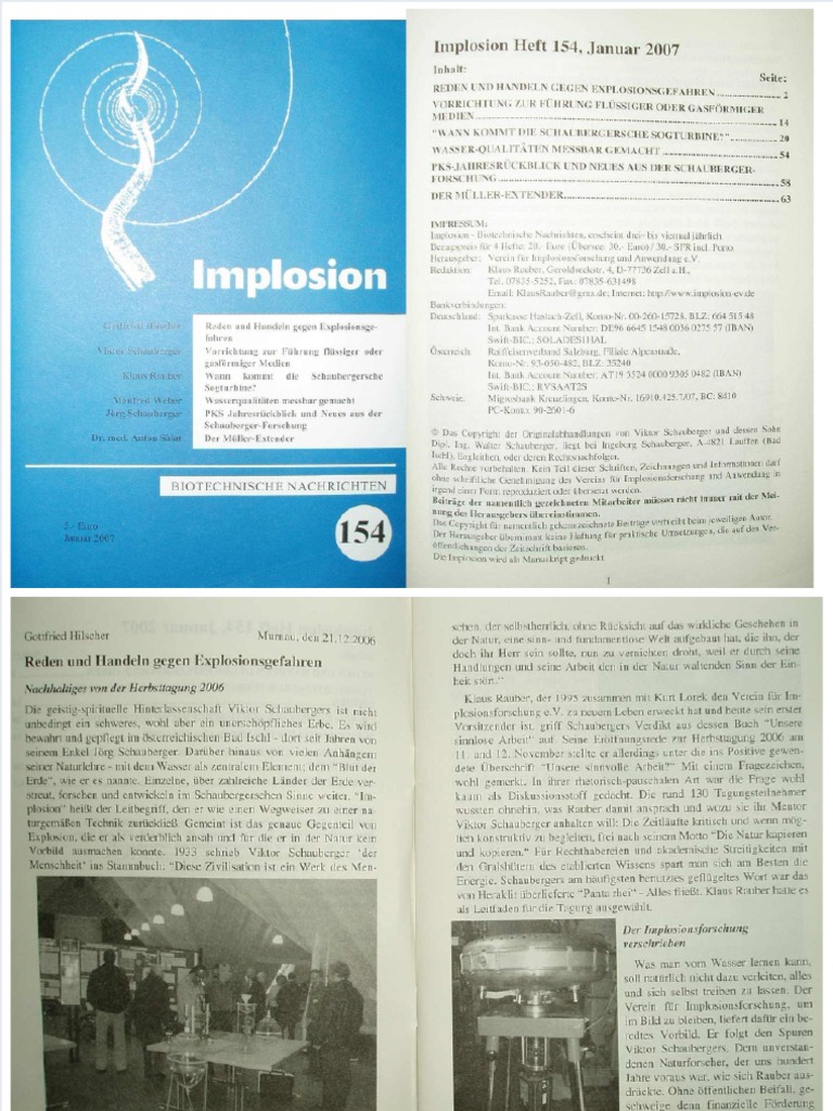 Viktor Schauberger Implosion Magazine nr154 | PDF