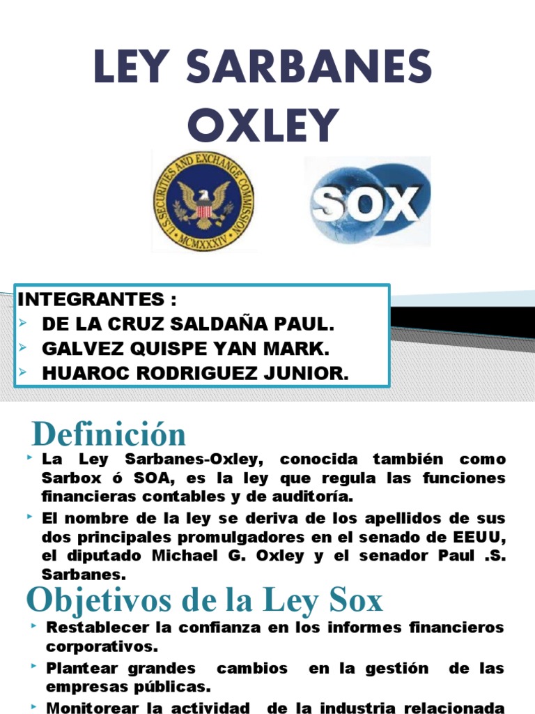 Ley Sarbanes Oxley Descargar Gratis Pdf Enron Sarbanes Oxley