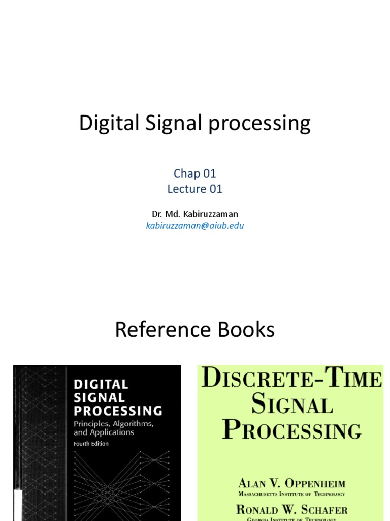 Digital Signal Processing: Chap 01 | PDF | Digital Signal Processing | Applied Mathematics