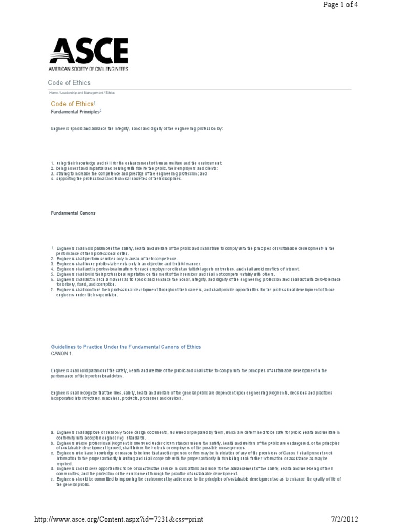 Guidelines for Ethical Conduct in Engineering: A Code of Ethics for ...