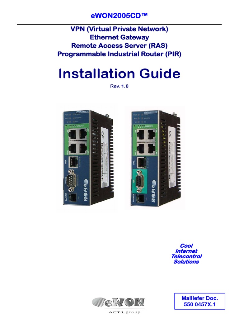 5500457X 1 ENG 2008-05 Ewon Modem Router eWON2005CD | PDF | Virtual ...