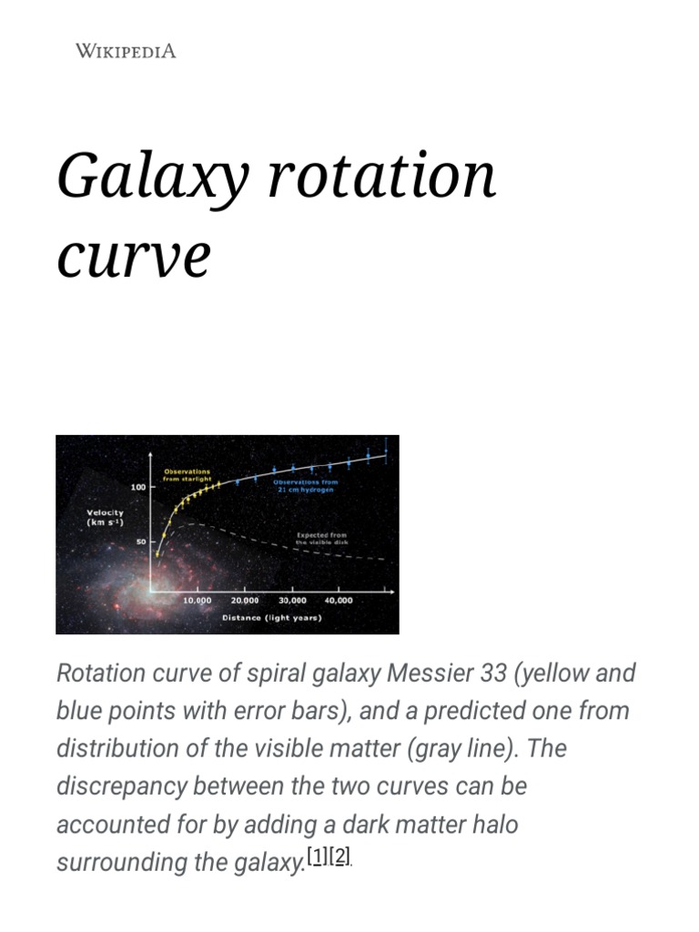 Galaxy Rotation Curve - Wikipedia | PDF | Galaxy | Dark Matter