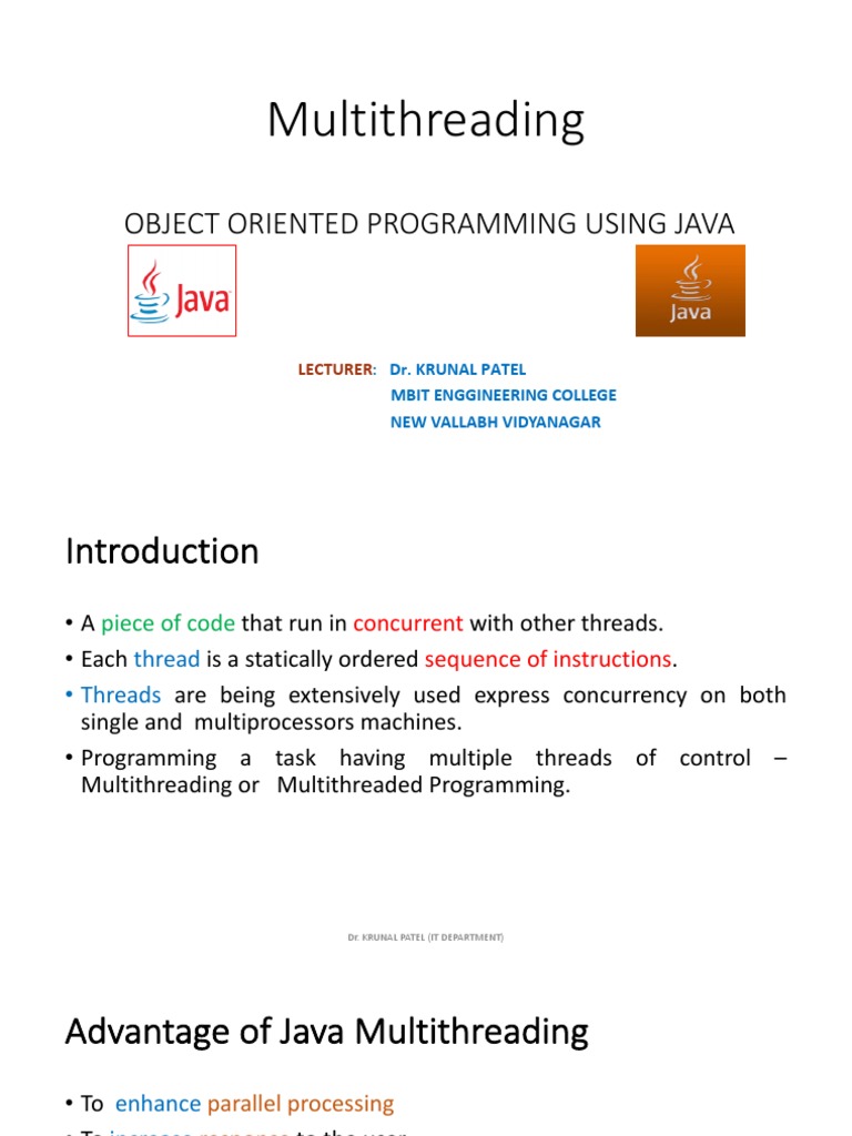 8 MultiThreading | PDF | Thread (Computing) | Process (Computing)