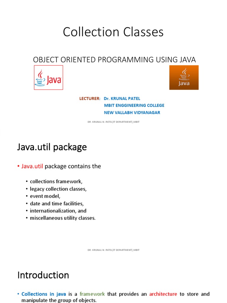 Collection Classes: Object Oriented Programming Using Java | Pdf 