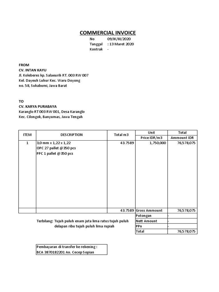 Commercial Invoice | PDF
