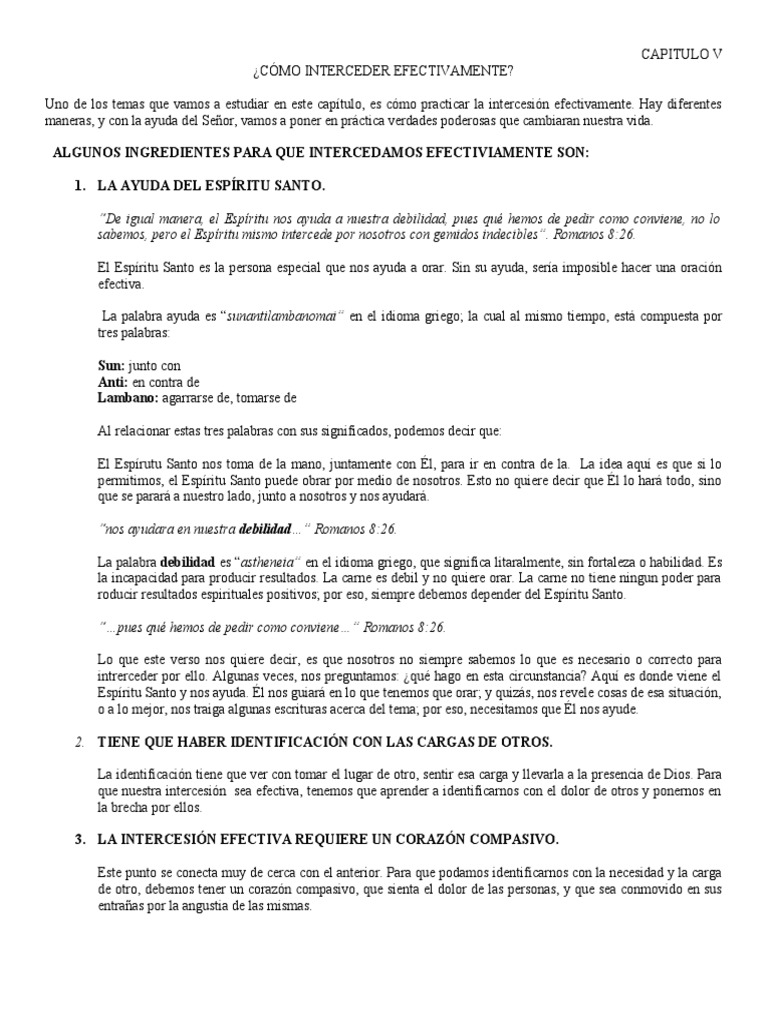5.-Como Interceder Efectivamente | PDF | Oración | espíritu Santo
