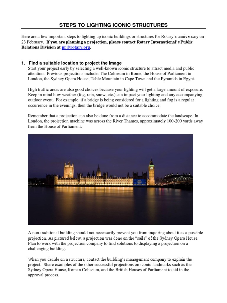 Steps To Lighting Iconic Structures: Relations Division at | PDF | Lighting