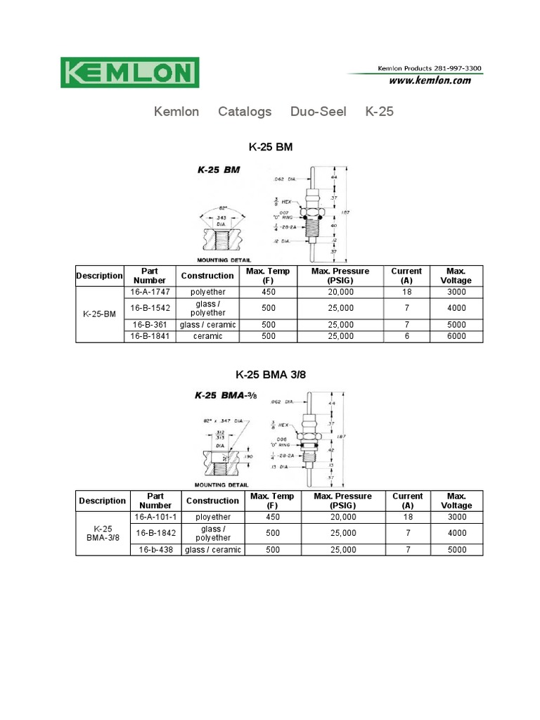 Kemlon Catalogs Duo-Seel K-25 | PDF | Nature