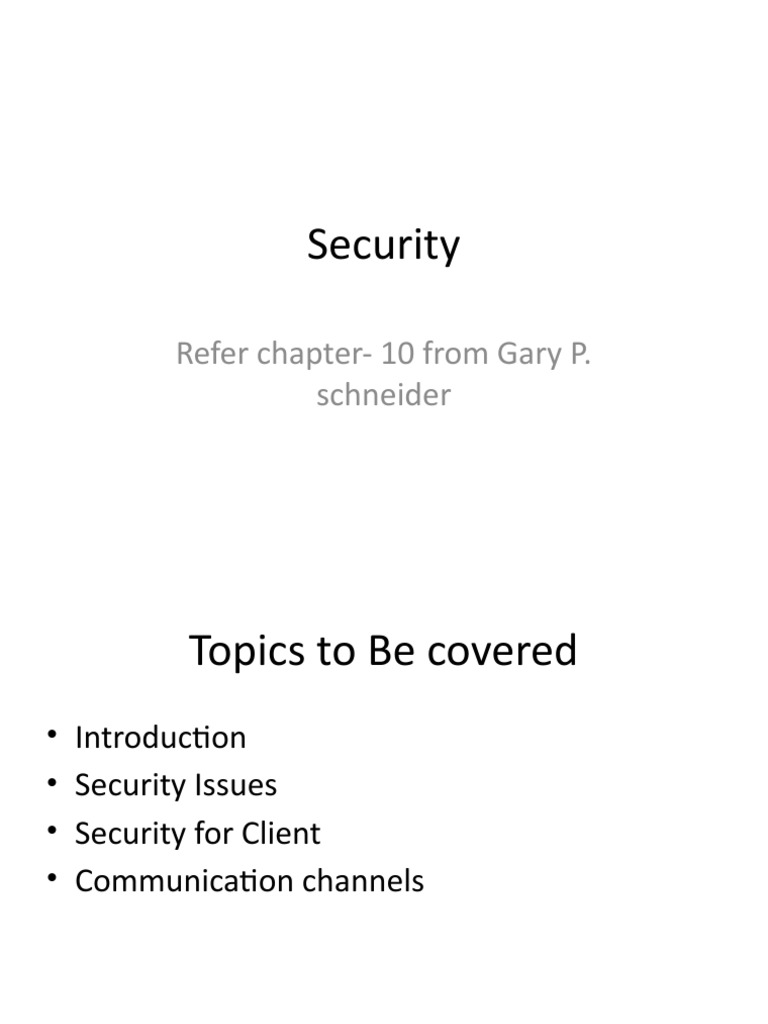 Security: Refer Chapter-10 From Gary P. Schneider | PDF | Public Key Cryptography | Http Cookie