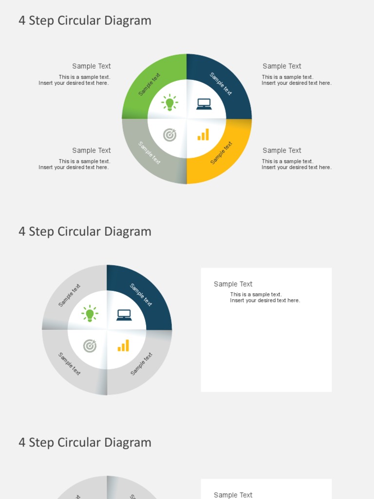4 Step Circular Diagram: Sample Text Sample Text | PDF | Marketing ...