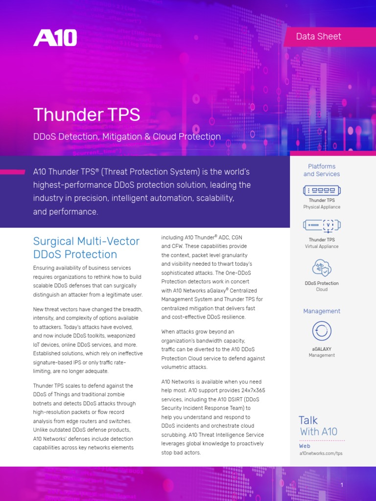 Thunder TPS: Surgical Multi-Vector Ddos Protection | PDF | Denial Of ...