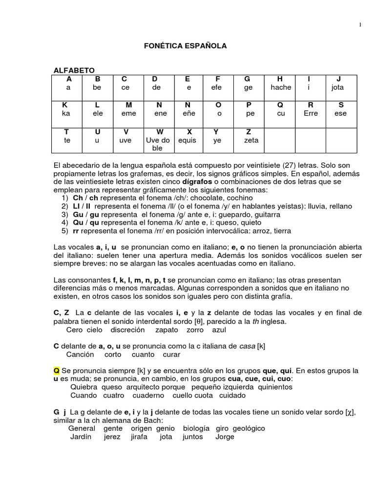 Guía de Fonética Española | PDF | Alfabeto | Fonética