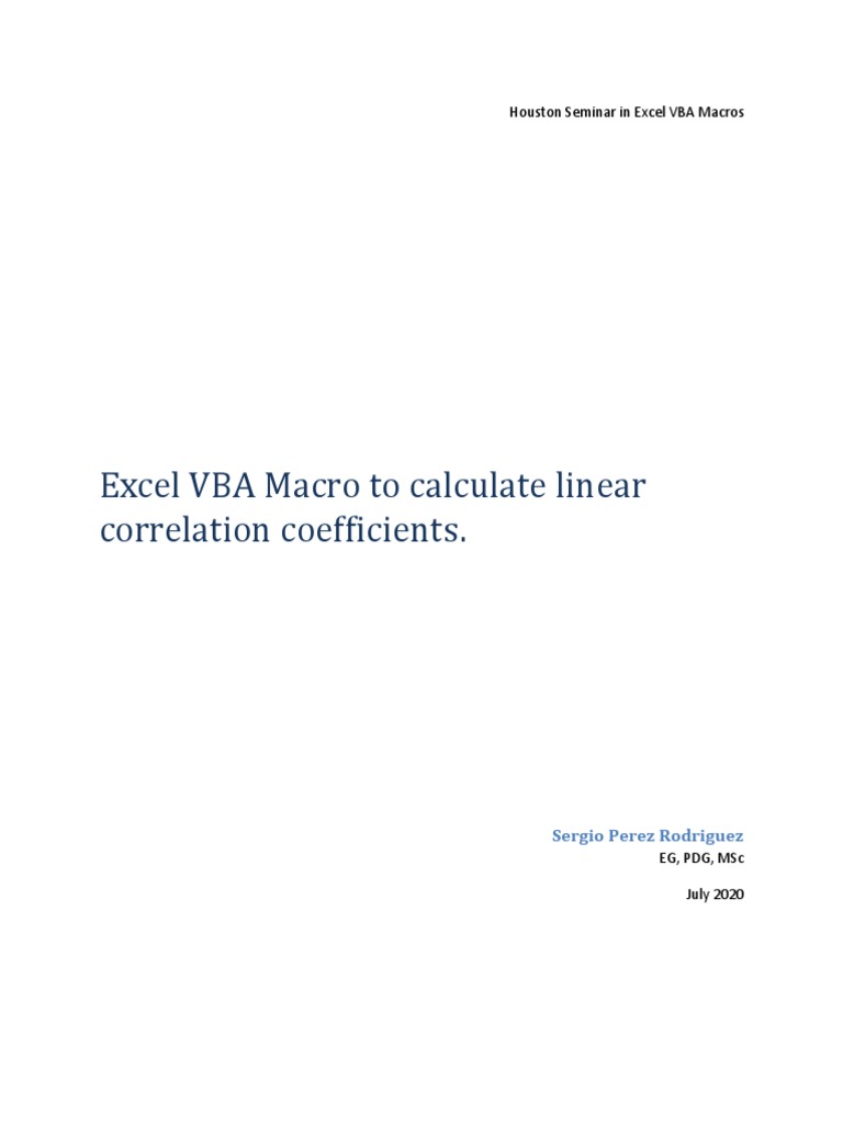 Excel VBA Linear Coefficients | PDF