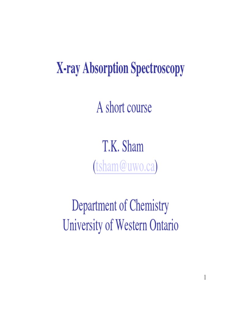 X-Ray Absorption Spectroscopy-Part-I | PDF | Electromagnetic Radiation ...